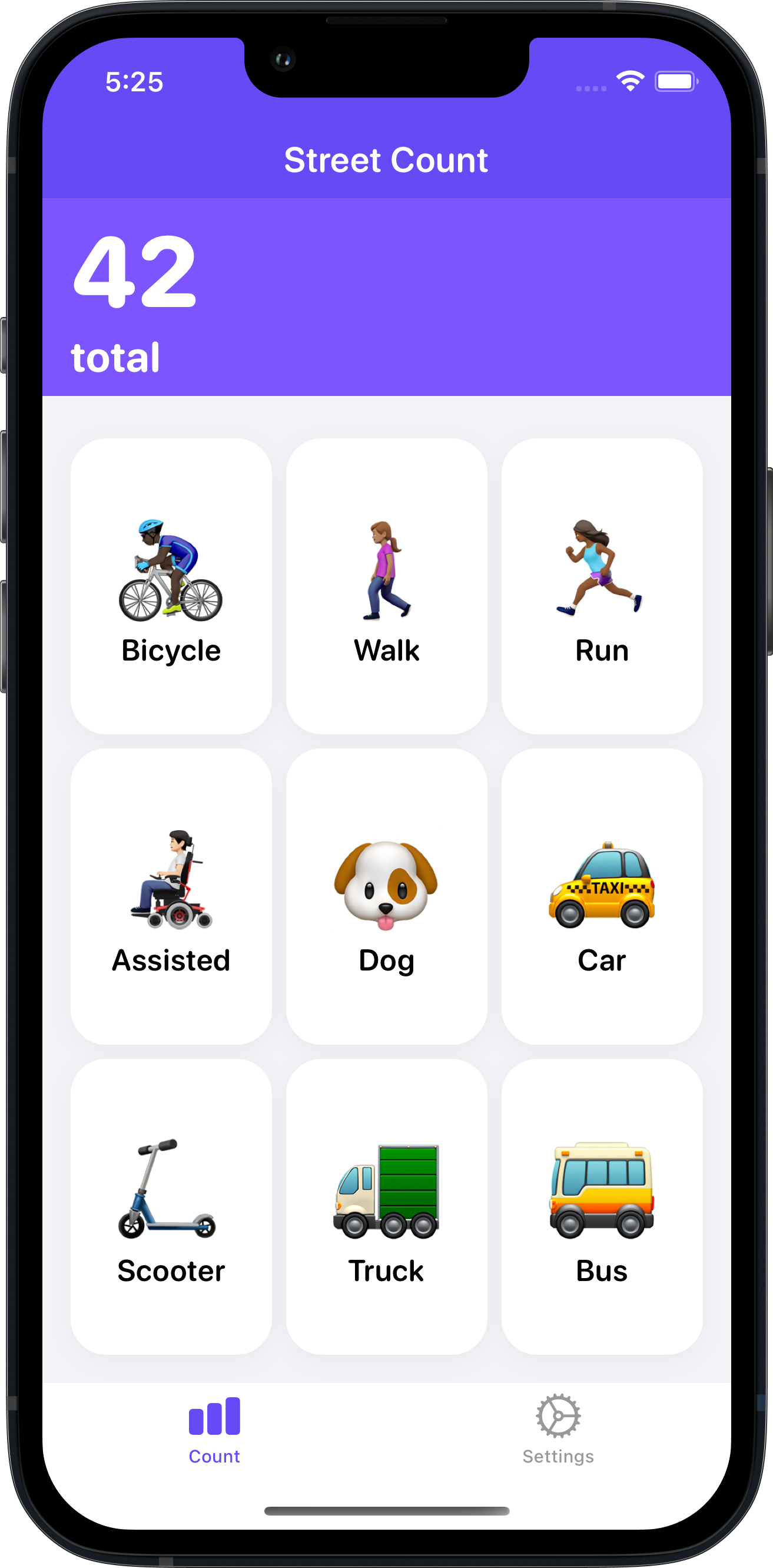 Street Count - iPhone and Android App